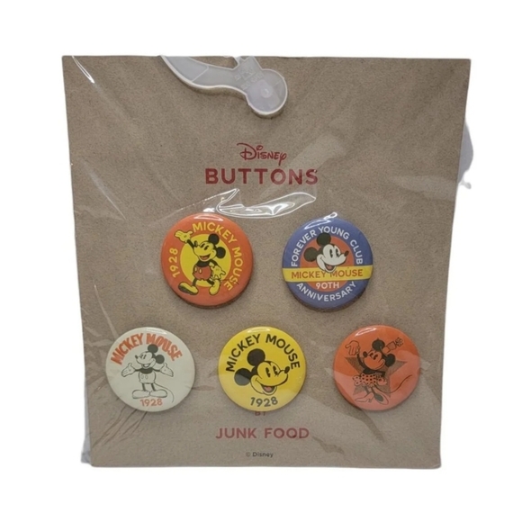 Disney | Other | Mickey Mouse Pin Button Set 28 Disney Junk Food 90th ...